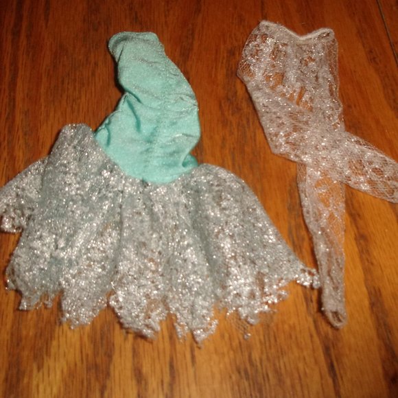 Barbie | Toys | Barbie Doll Clothes Turquoise Dress Silver Sparkle ...